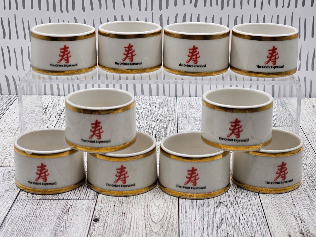 Noritake Japan Napkin Rings White With Gold Trim Says " the Orient ...