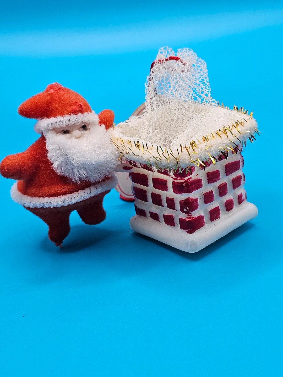 Vintage Santa Claus Candy Container With Chimney and Original Net Tag ...