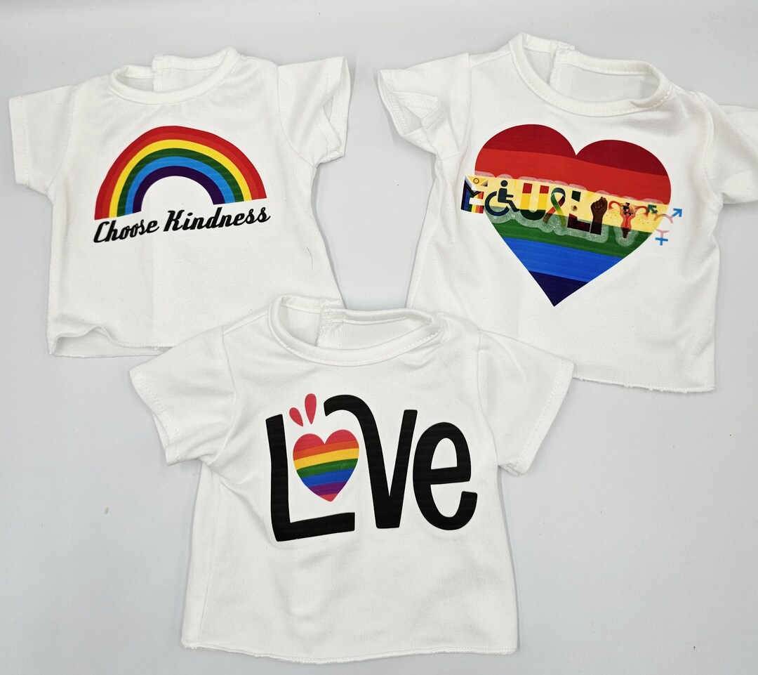 LGBTQ Pride Rainbow Graphic T-shirts for 18-inch Dolls - Equality Equal ...