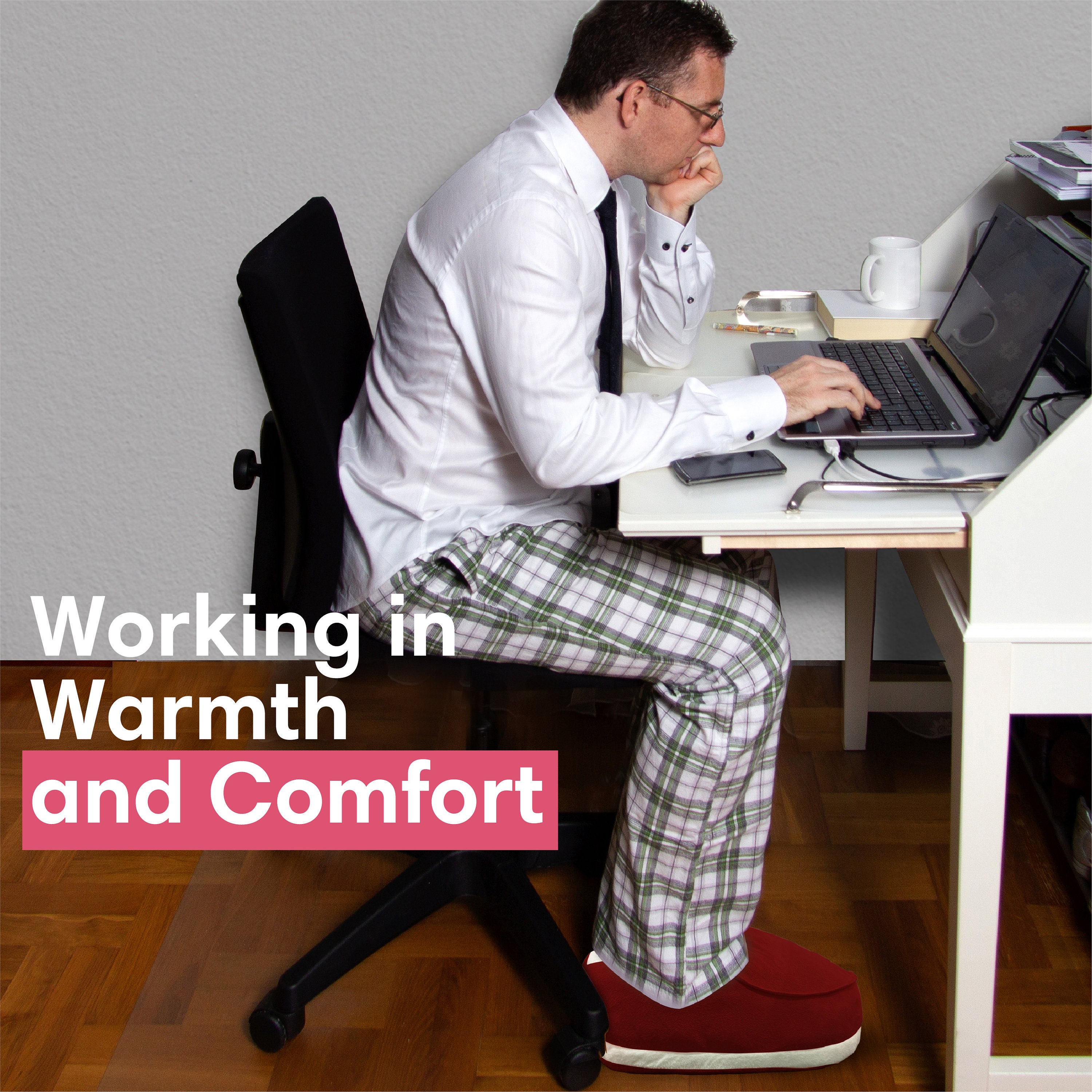 Foot Warmer for Women and Men Big Slipper Faux Lambswool Insole Heated ...