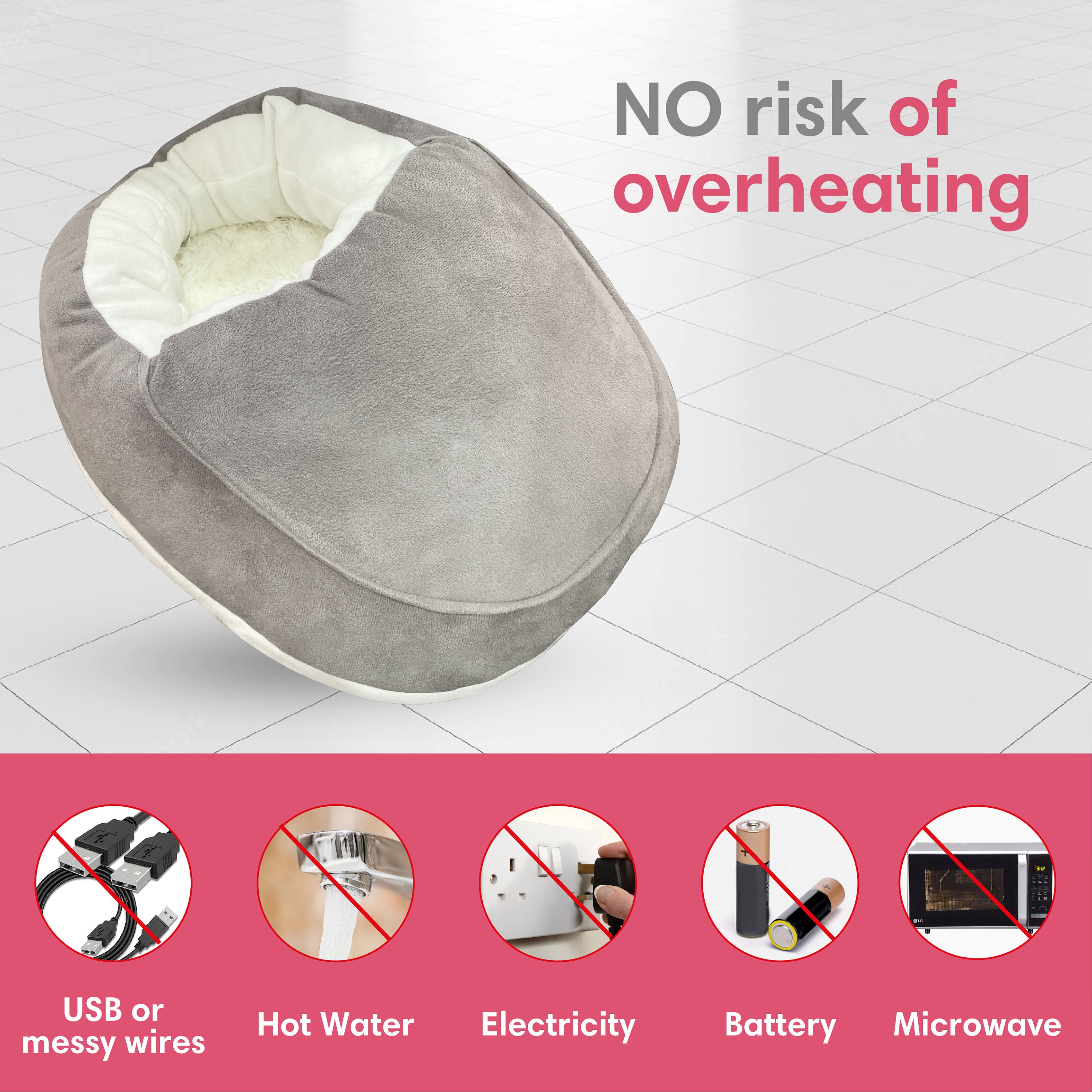 Foot Warmer for Women and Men Big Slipper Faux Lambswool Insole Heated ...