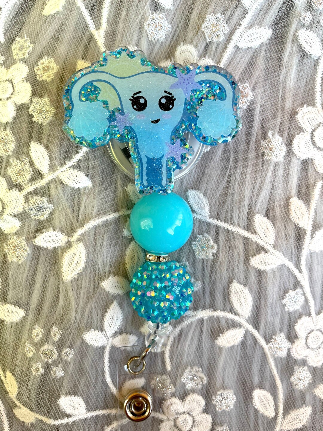 Uterus Badge Reel, OB GYN, Cute Summer Badge, Labor and Delivery Nurse ...