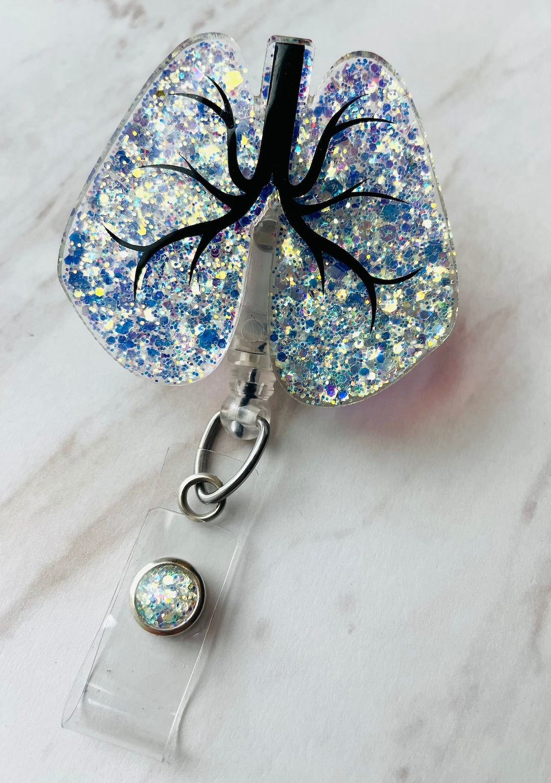 Glitter Lung Badge Reel: Respiratory Therapist, Nurse ID Holder - Etsy