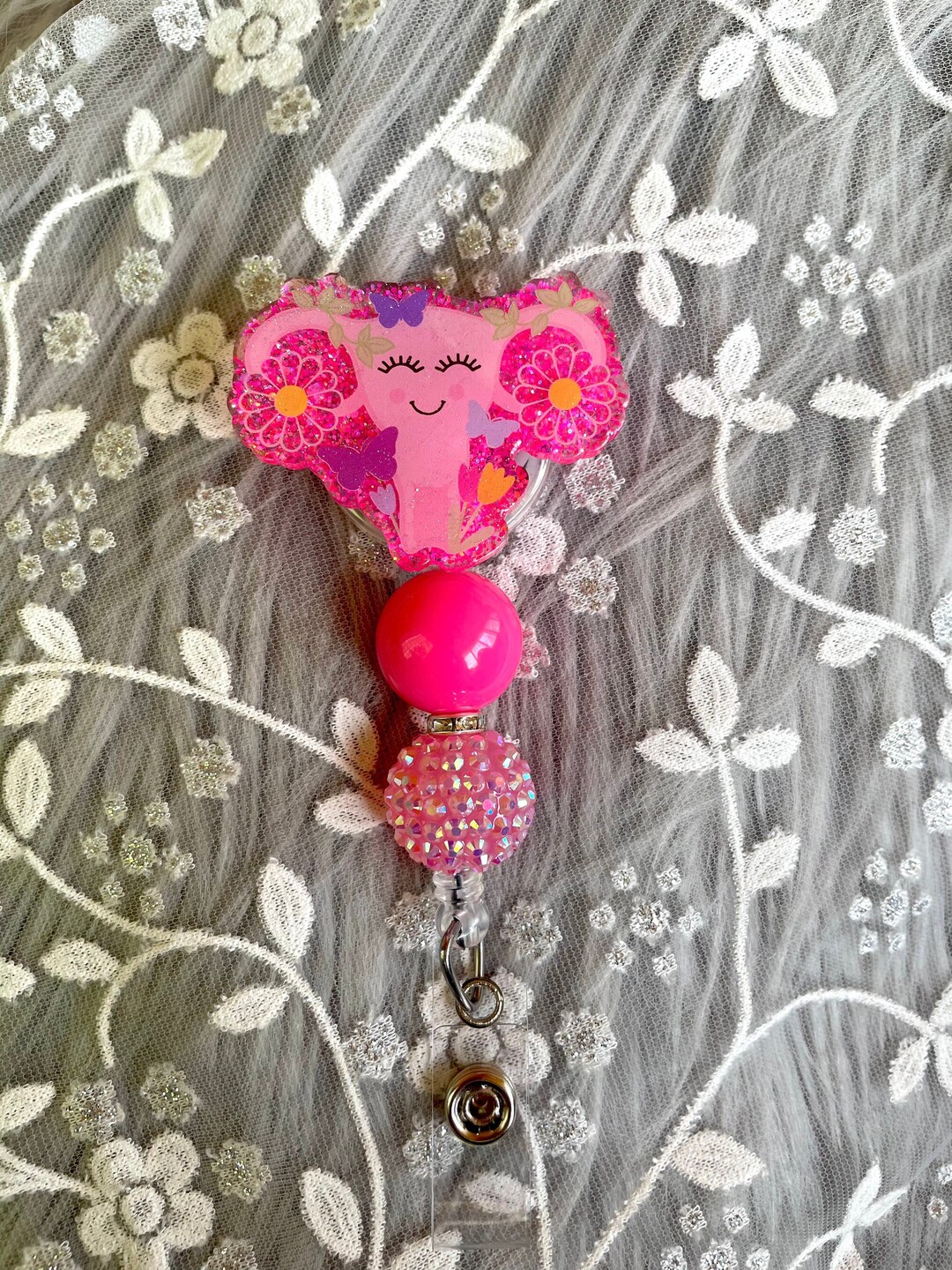 Uterus Badge Reel, OB GYN, Cute Summer Badge, Labor and Delivery Nurse ...