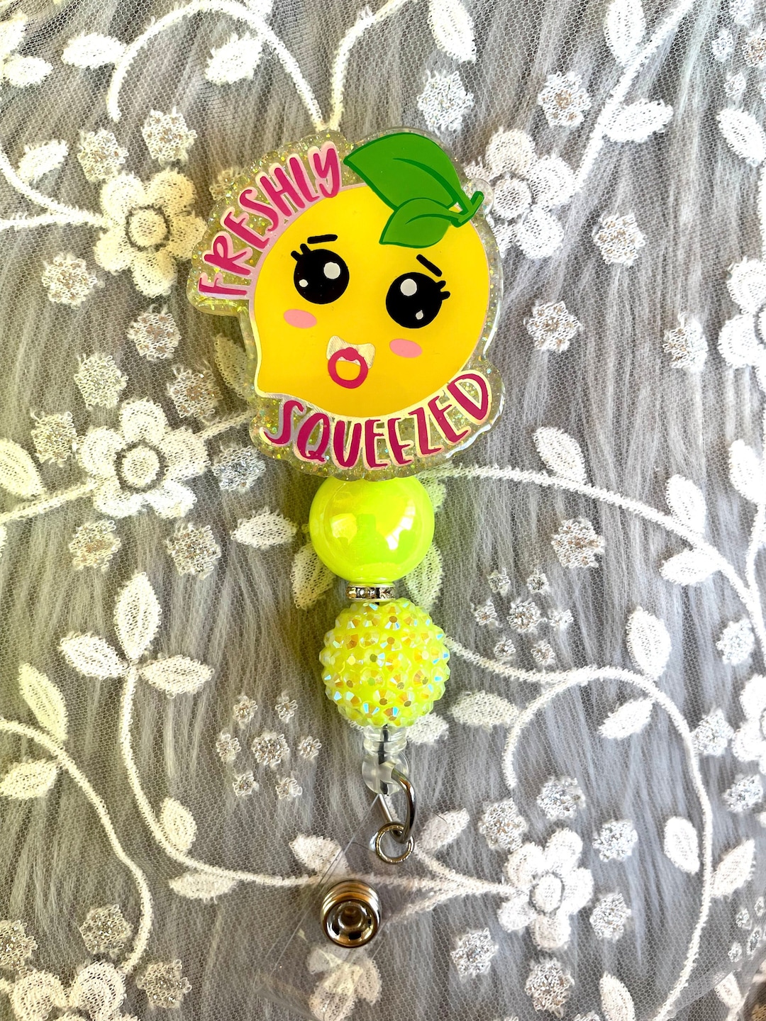 Freshly Squeezed Lemon Badge Reel, Neon Glitter, Nurse Gift - Etsy ...