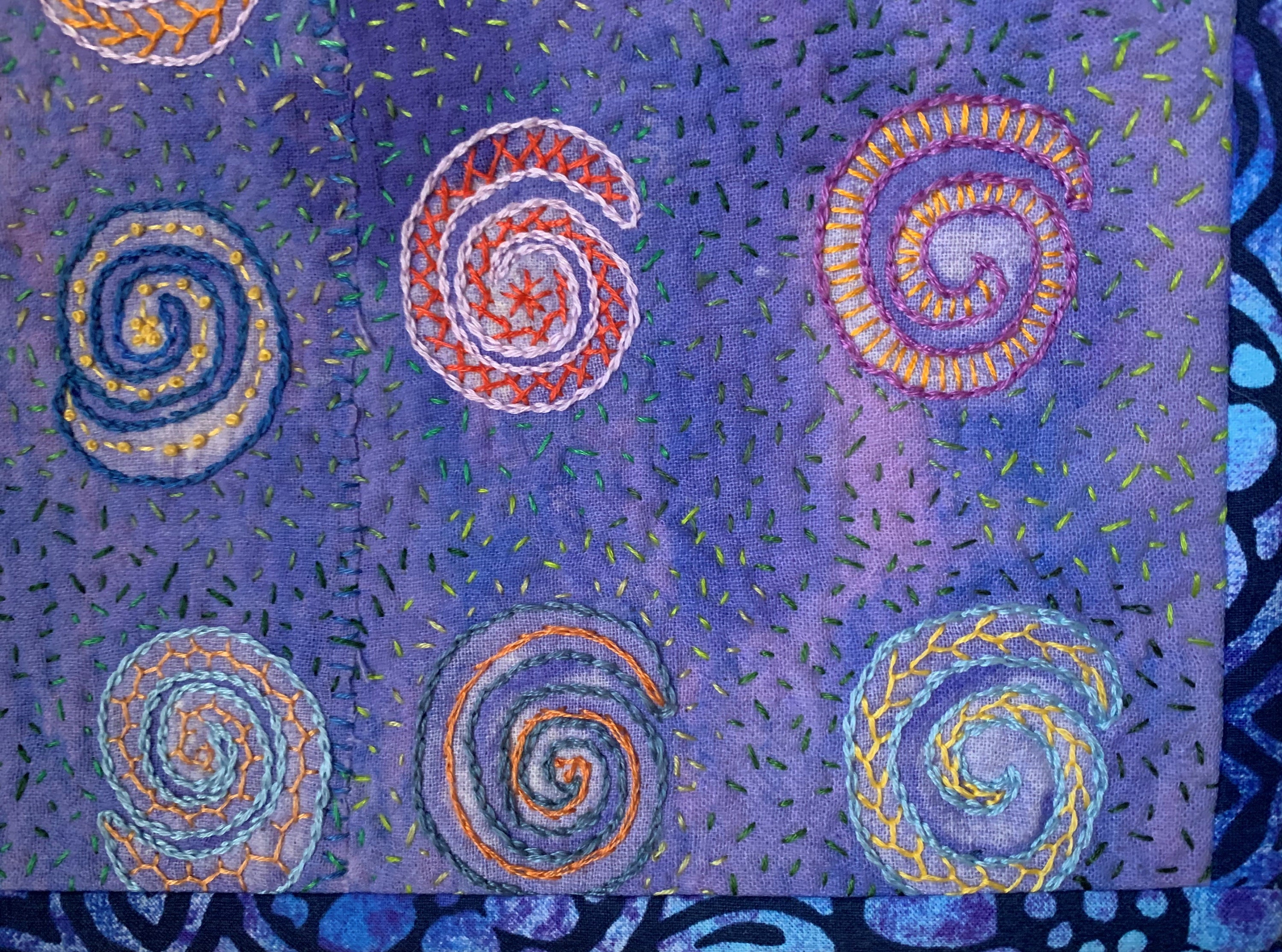 Textile Wall Art, Tiny Art, Spirals, Spiral Art, Textile Art, Wall ...