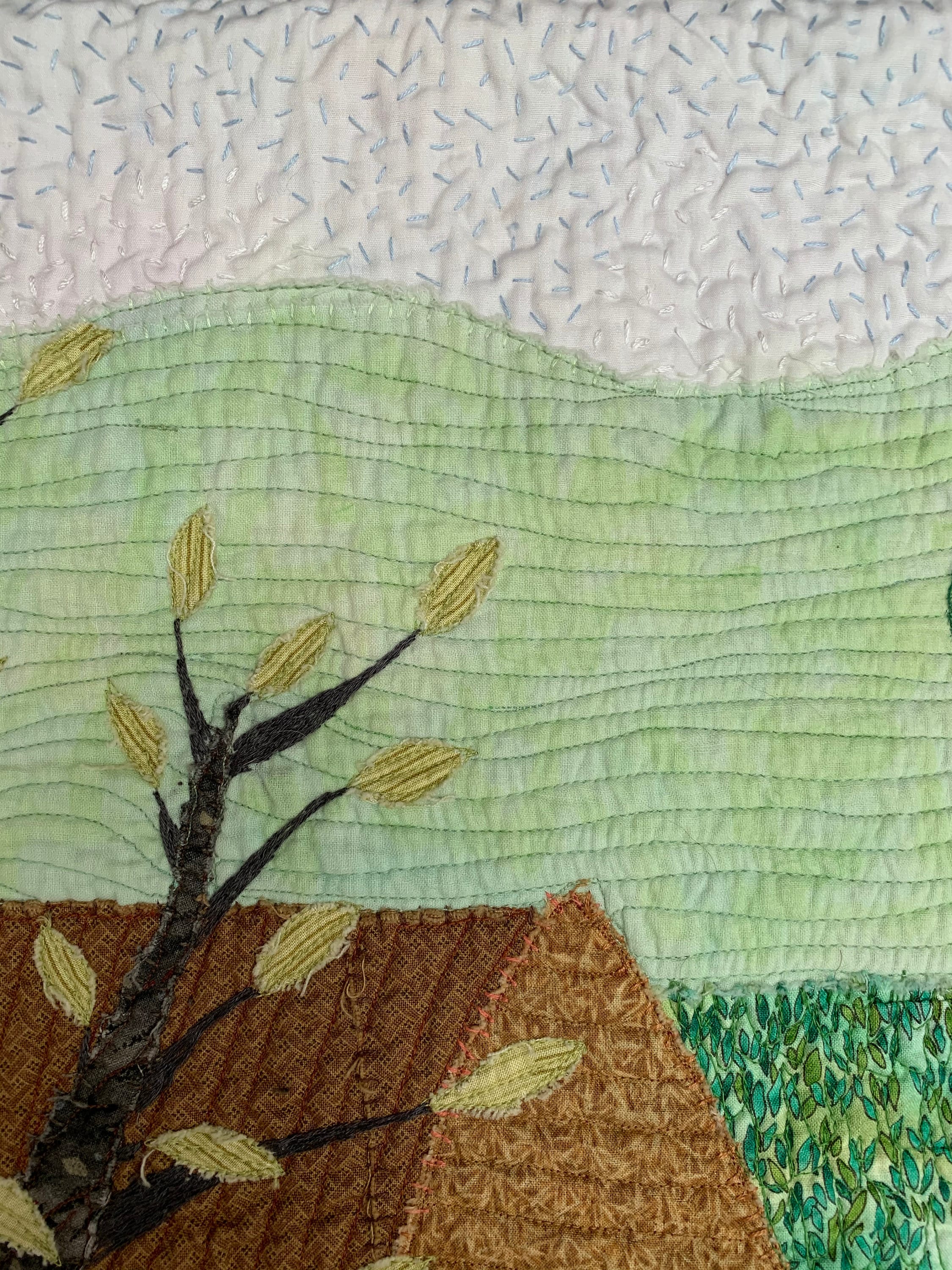 Textile Wall Art, Textile Hanging, Farm Scene, Spring Scene, Springtime ...