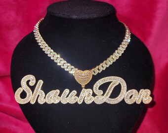Cuban Link Chain Name Plate - Etsy