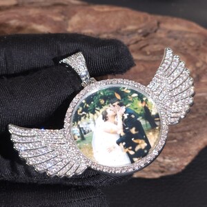 Free Engrave Custom Angel Wings Photo Necklace,custom Picture Chain ...