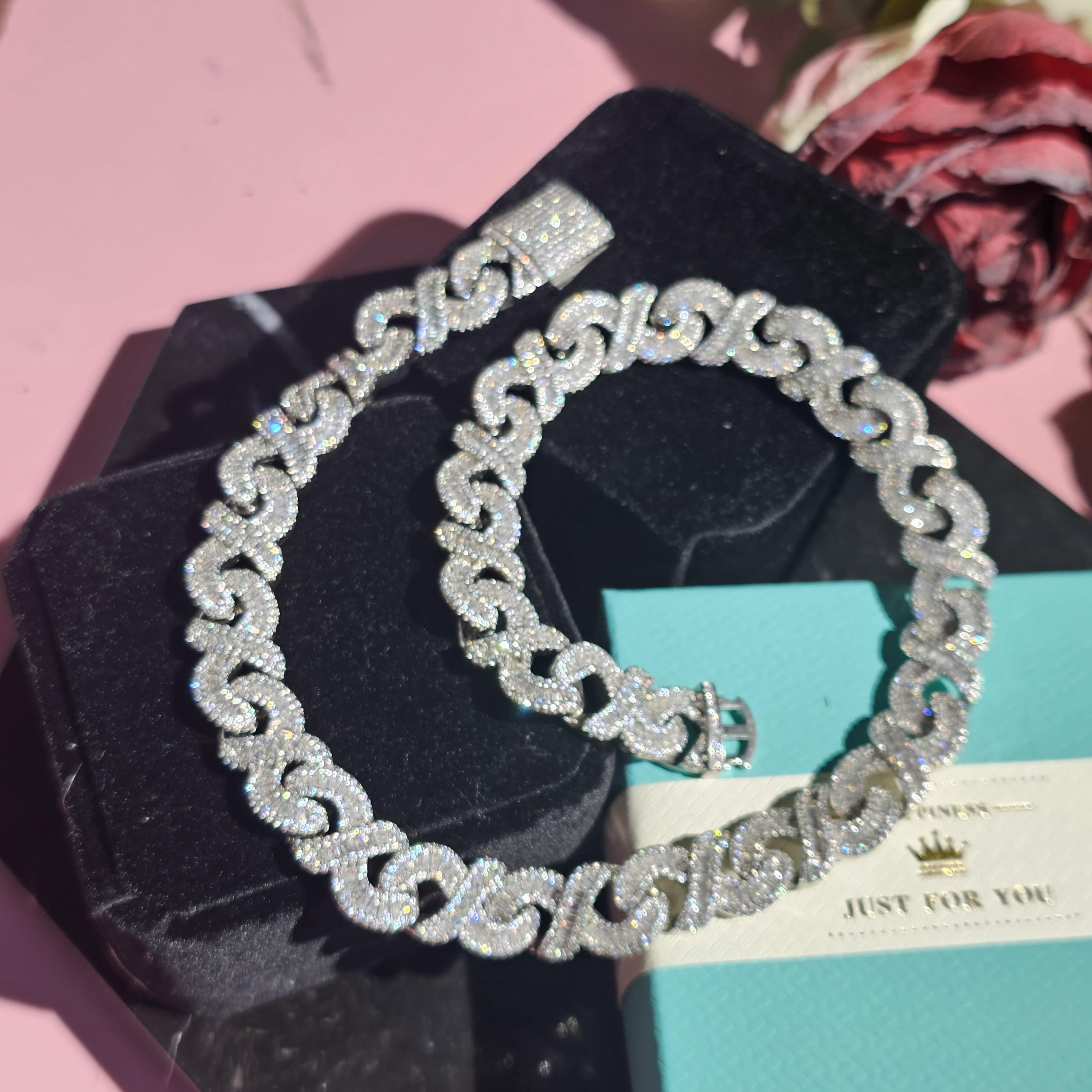 Iced Out 15mm Infinity Chain: Hip Hop Baguette Diamond Necklace ...