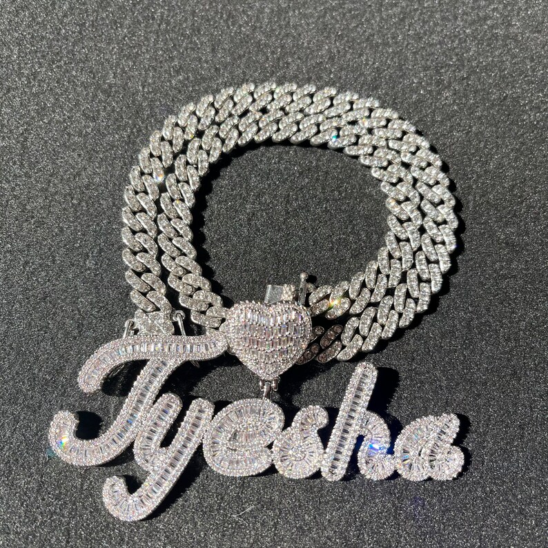 Personalized Cursive Font Name Pendant Necklacecustom Name - Etsy