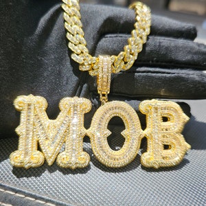 Custom Iced Out Nameplate Necklace: Personalized Cuban Chain Pendant - Etsy