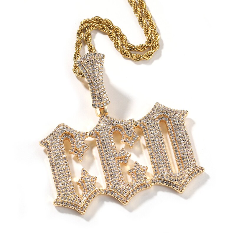 Icy Name Necklace With Cuban Link Chainpersonalized Letters - Etsy