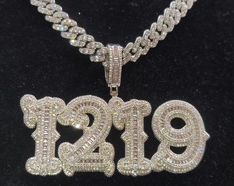 Iced Out Number Necklace - Etsy