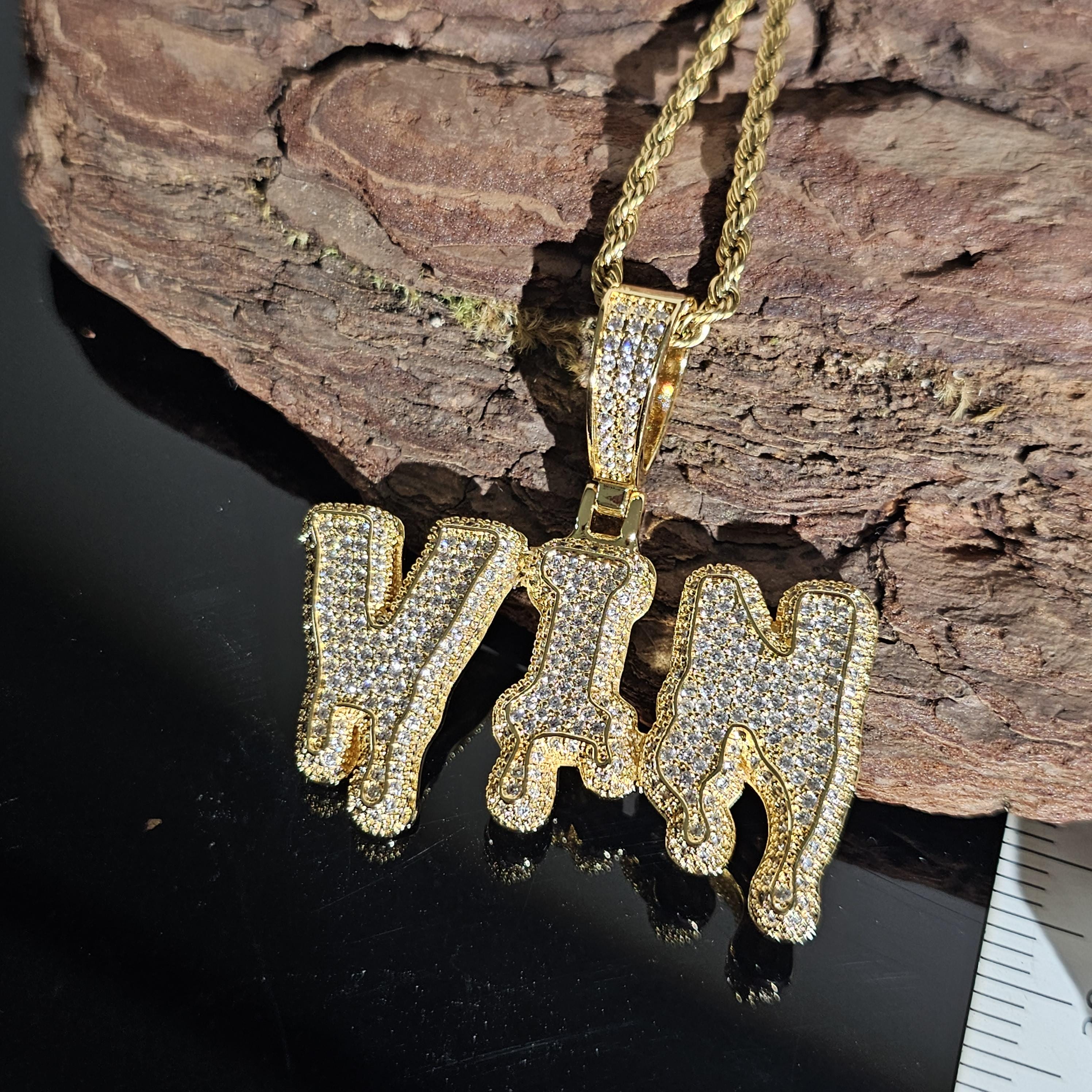 Custom Icy Drip Name Necklace: Diamond Tennis Chain, Personalized ...