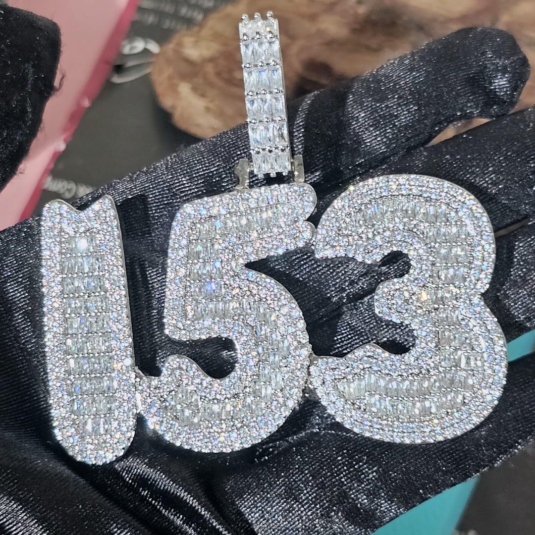 Icy Baguettecz Custom Big Numbers 0-9 Pendants,iced Out Letters Chain ...