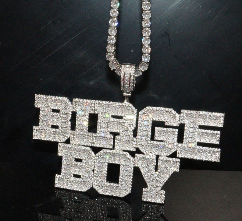 Icy Baguette Letters Personalized Name Pendant Necklacecustom - Etsy