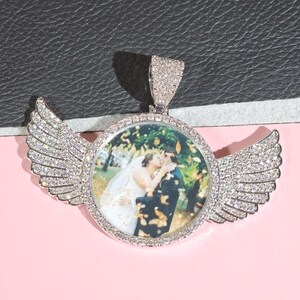 Free Engrave Custom Angel Wings Photo Necklace,custom Picture Chain ...