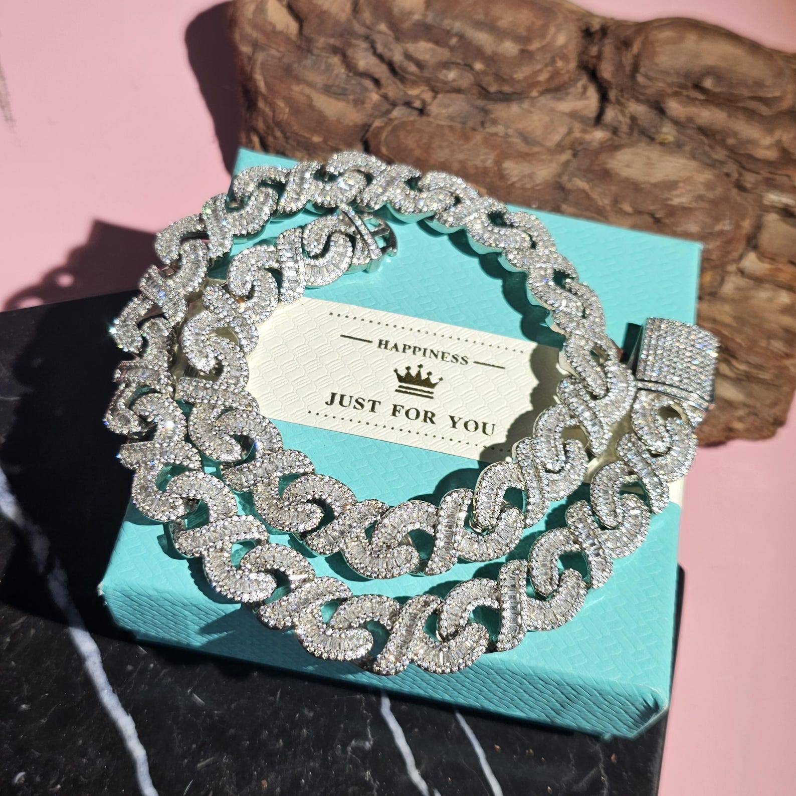 Iced Out 15mm Infinity Chain: Hip Hop Baguette Diamond Necklace ...