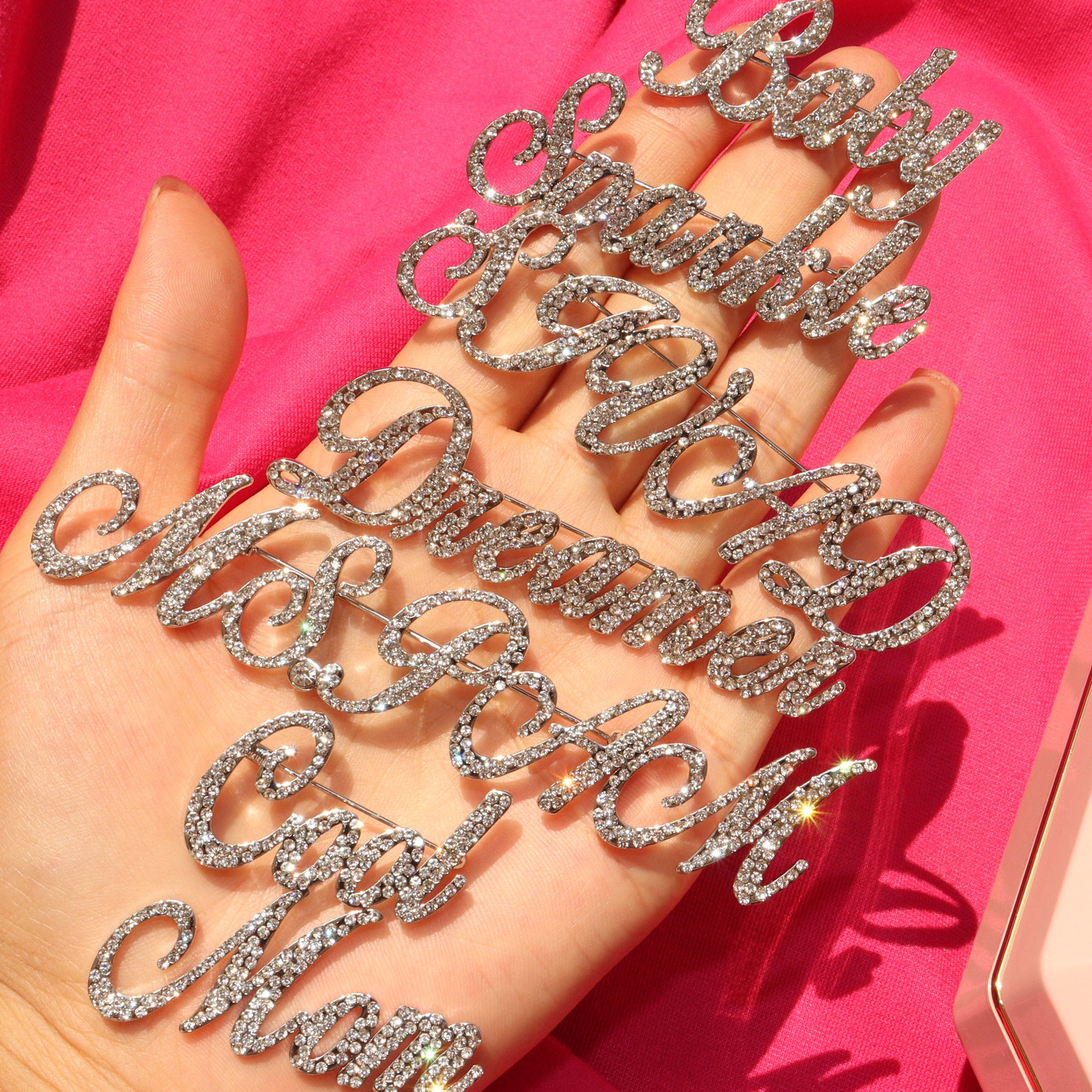 Custom Crystal Name Brooches Pins,personalized Name Brooch Pin ...