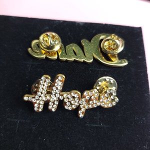 Stainless Steel Pinback Buttons Custom Name Lapel Pincustom - Etsy