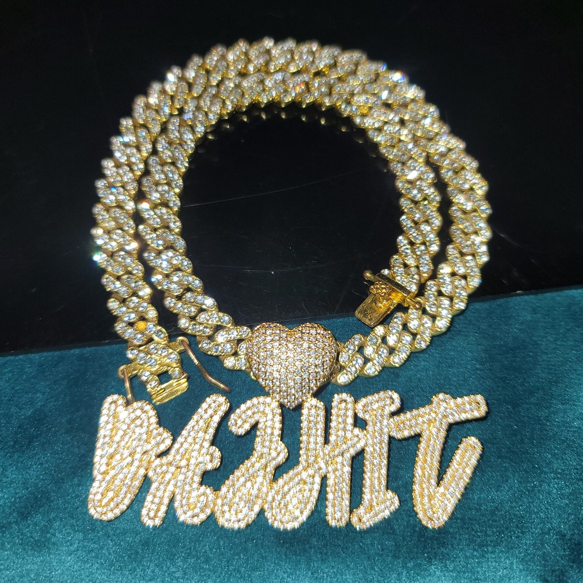 Custom Curisive Name Necklace With Mini Cuban - Etsy