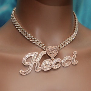 Personalized Cursive Font Name Pendant Necklacecustom Name - Etsy
