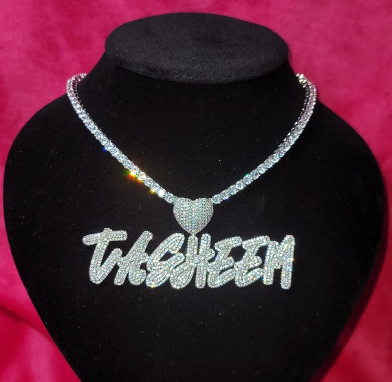 Customized Icy Name Necklacebling Initial Necklace With - Etsy