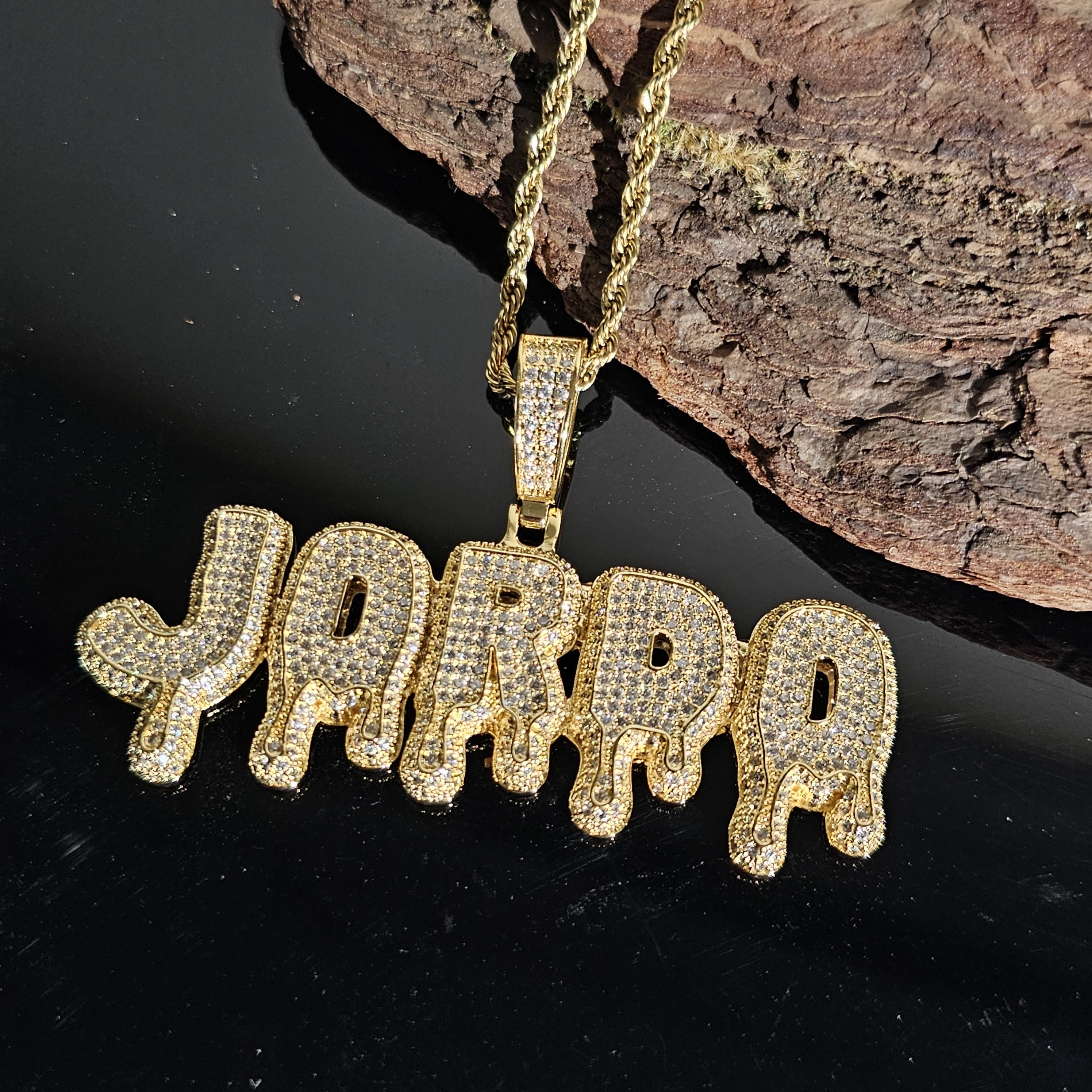 Custom Icy Drip Name Necklace: Diamond Tennis Chain, Personalized ...