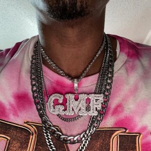 Custom Any Big Baguettes Letter Number Necklace With Cuban Chain,iced ...