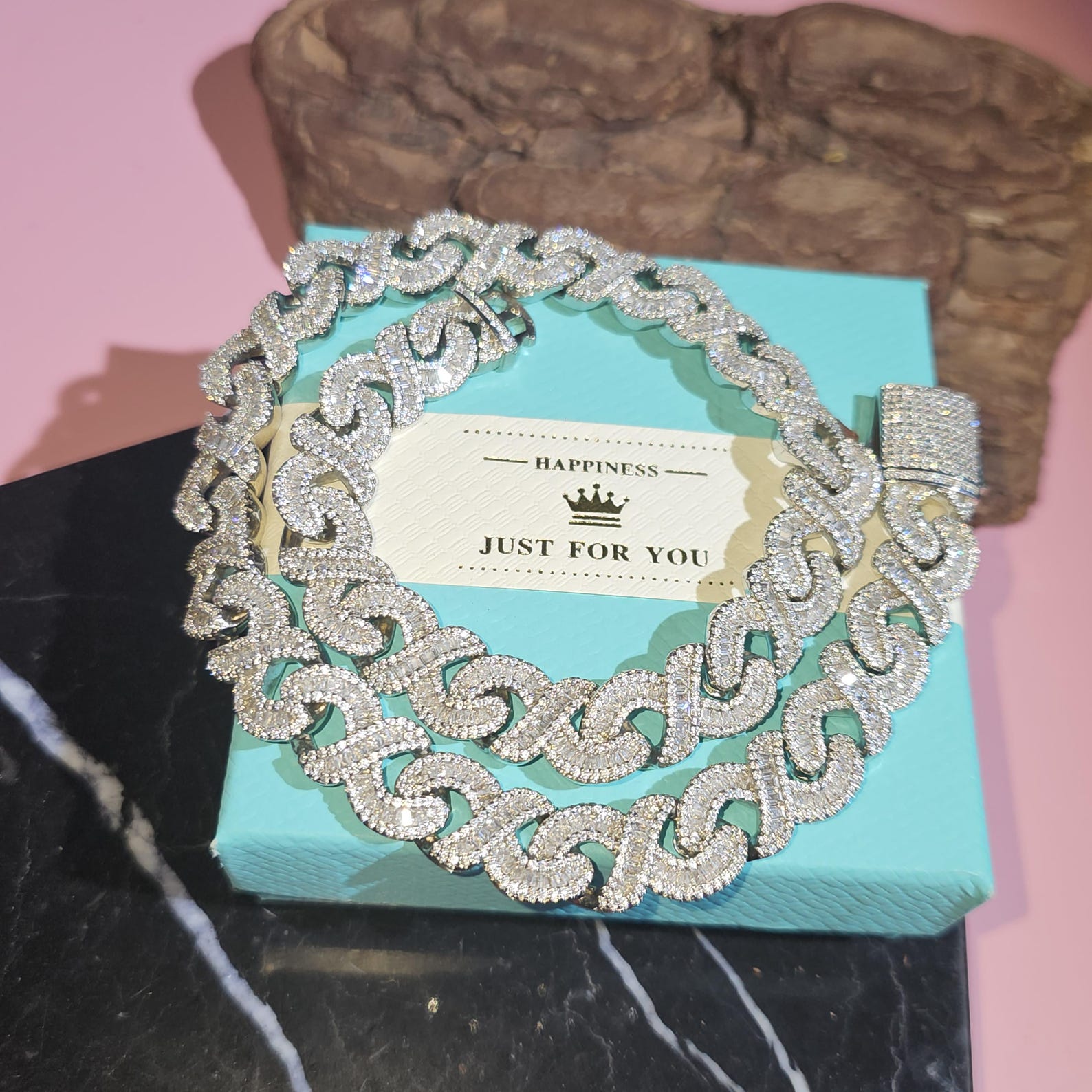 Iced Out 15mm Infinity Chain: Hip Hop Baguette Diamond Necklace ...