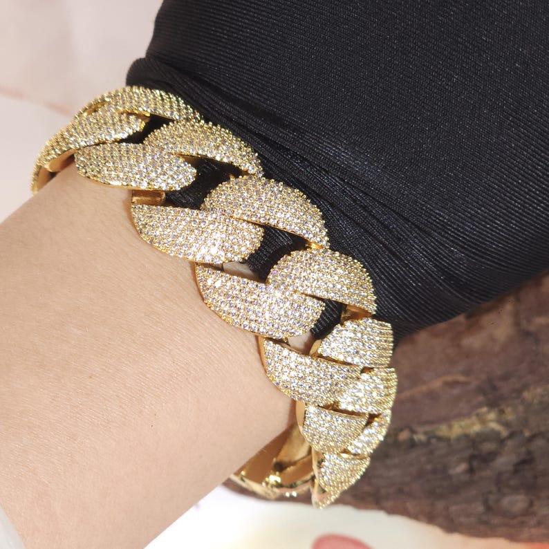 Iced Out 24mm Miami Cuban Link Bracelet: Micro Pave Diamond Hiphop ...