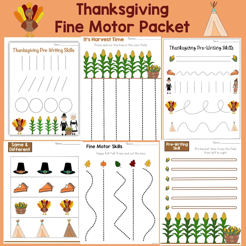 Thanksgiving Fine Motor Packet - Etsy