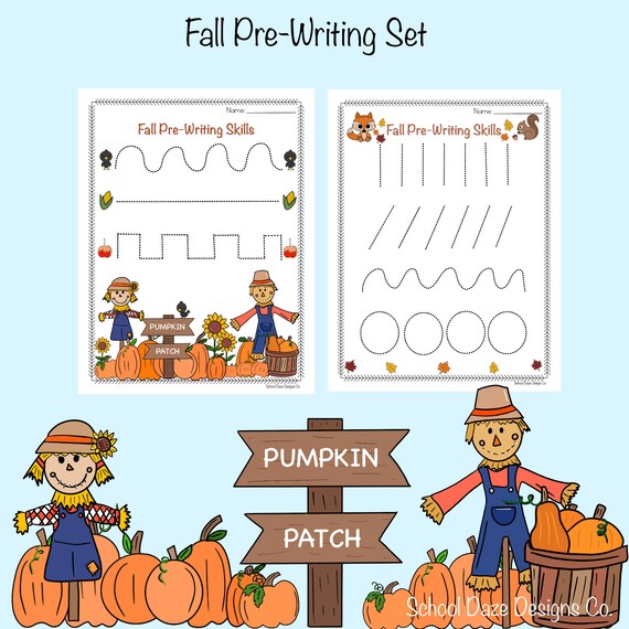 Fall Pre-writing Skills Set - Etsy