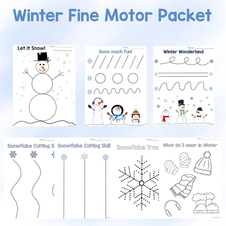 Winter Fine Motor Packet - Etsy
