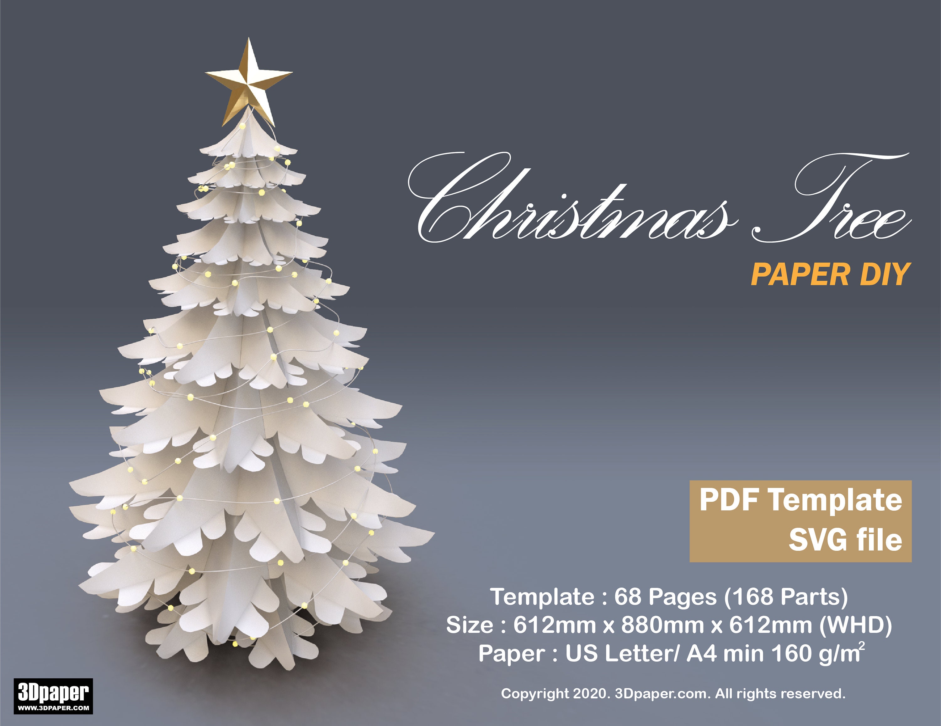 Christmas Tree Paper DIY - Etsy