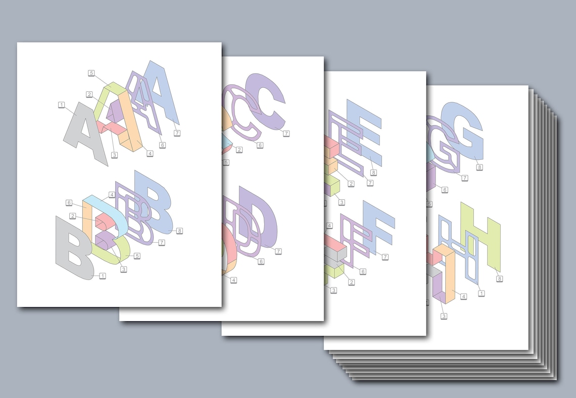 Printable 3D Letter DIY - Etsy