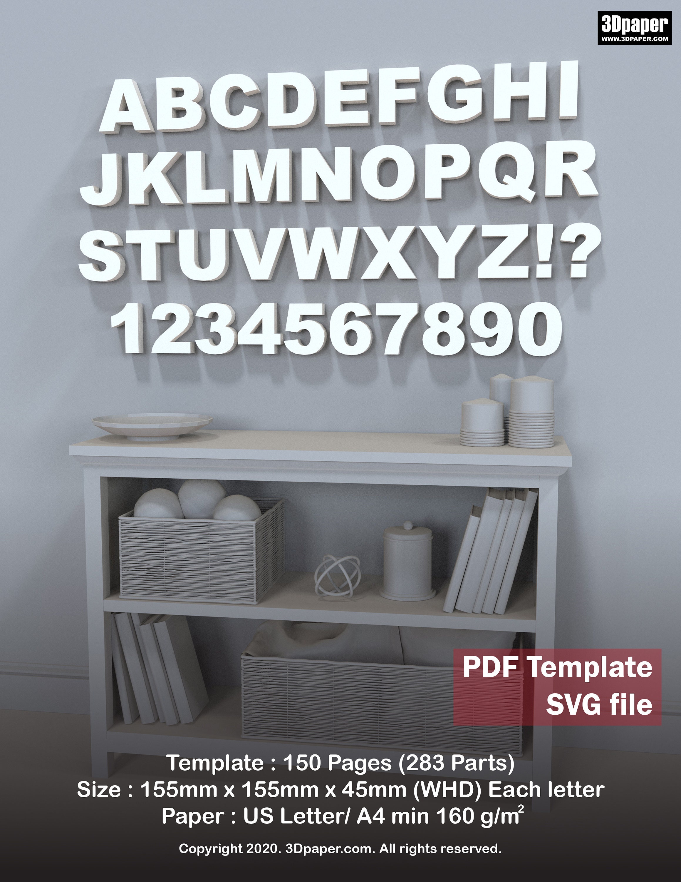 Printable 3D Letter DIY - Etsy