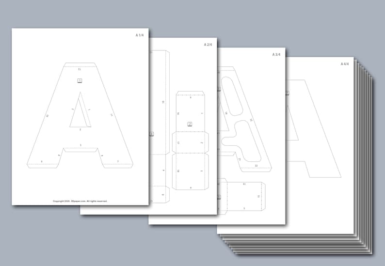 Printable 3D Letter DIY - Etsy