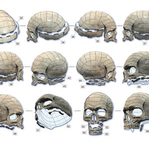 Full Head Halloween Paper Skull Mask With Movable Jaw - Etsy