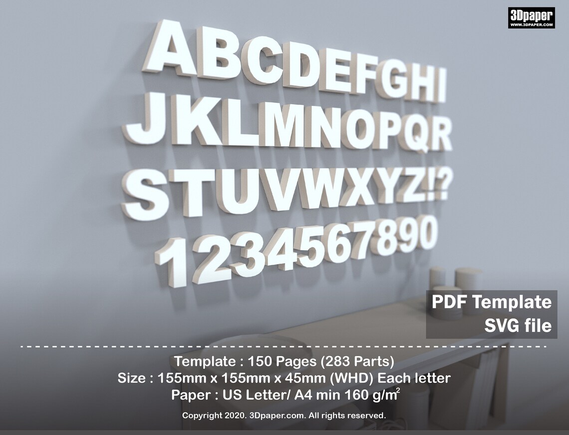 Printable 3D Letter DIY - Etsy