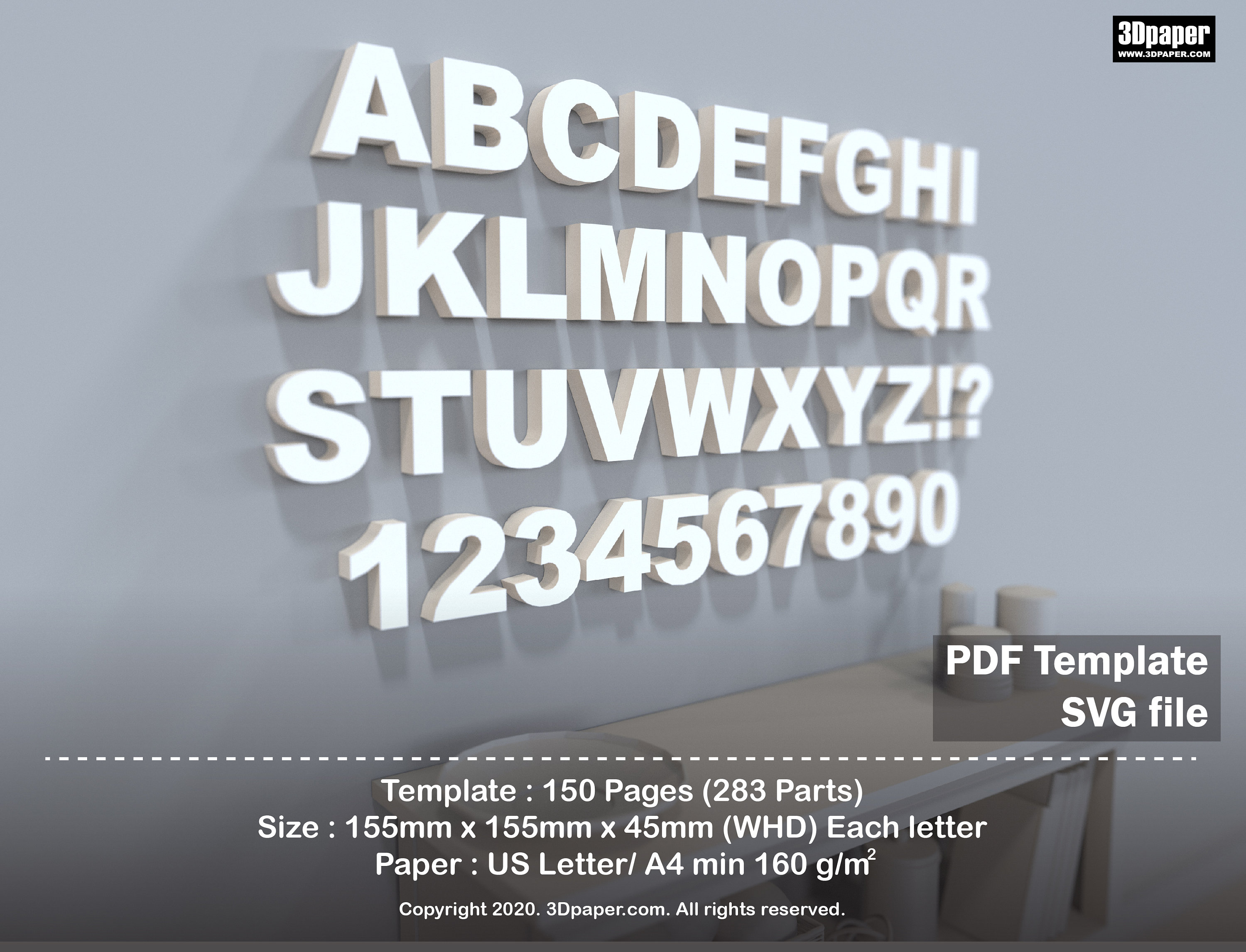 Printable 3D Letter DIY - Etsy