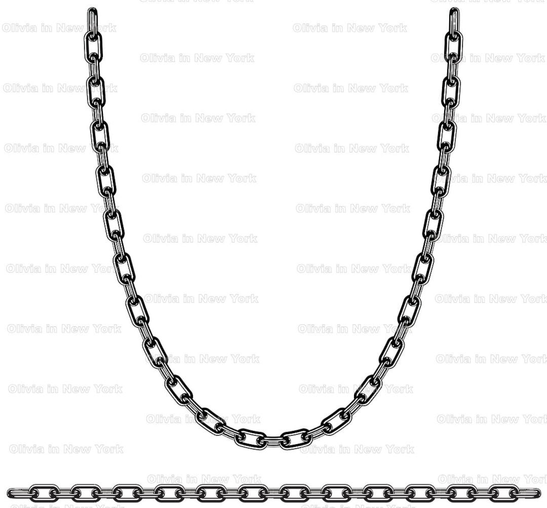 Editable Black Chain Necklace Svg, Chain Png, Necklace for Her, AI, 300 ...