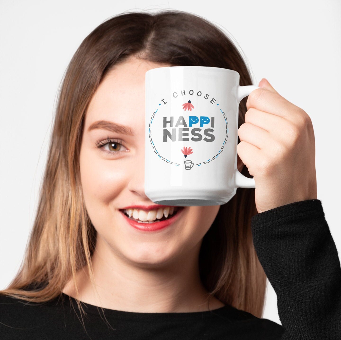 I Choose Happiness Mug Positivity Inspirational - Etsy