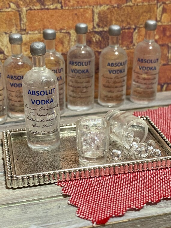 Miniature Absolut Vodka Bottle 1:12 Scale Liquor Dollhouse | Etsy