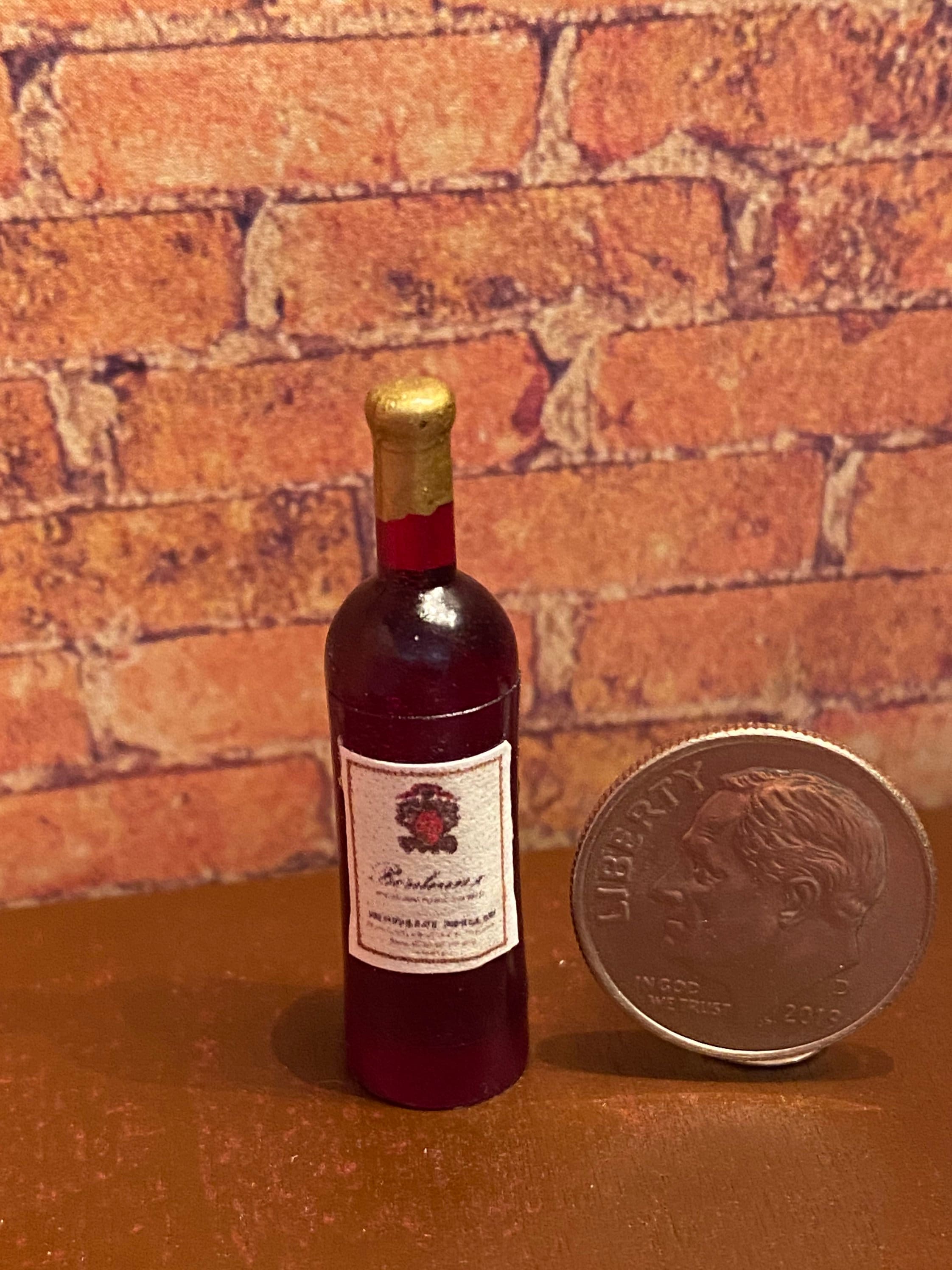 Miniature Red Wine Bottle 1:12 scale | Etsy