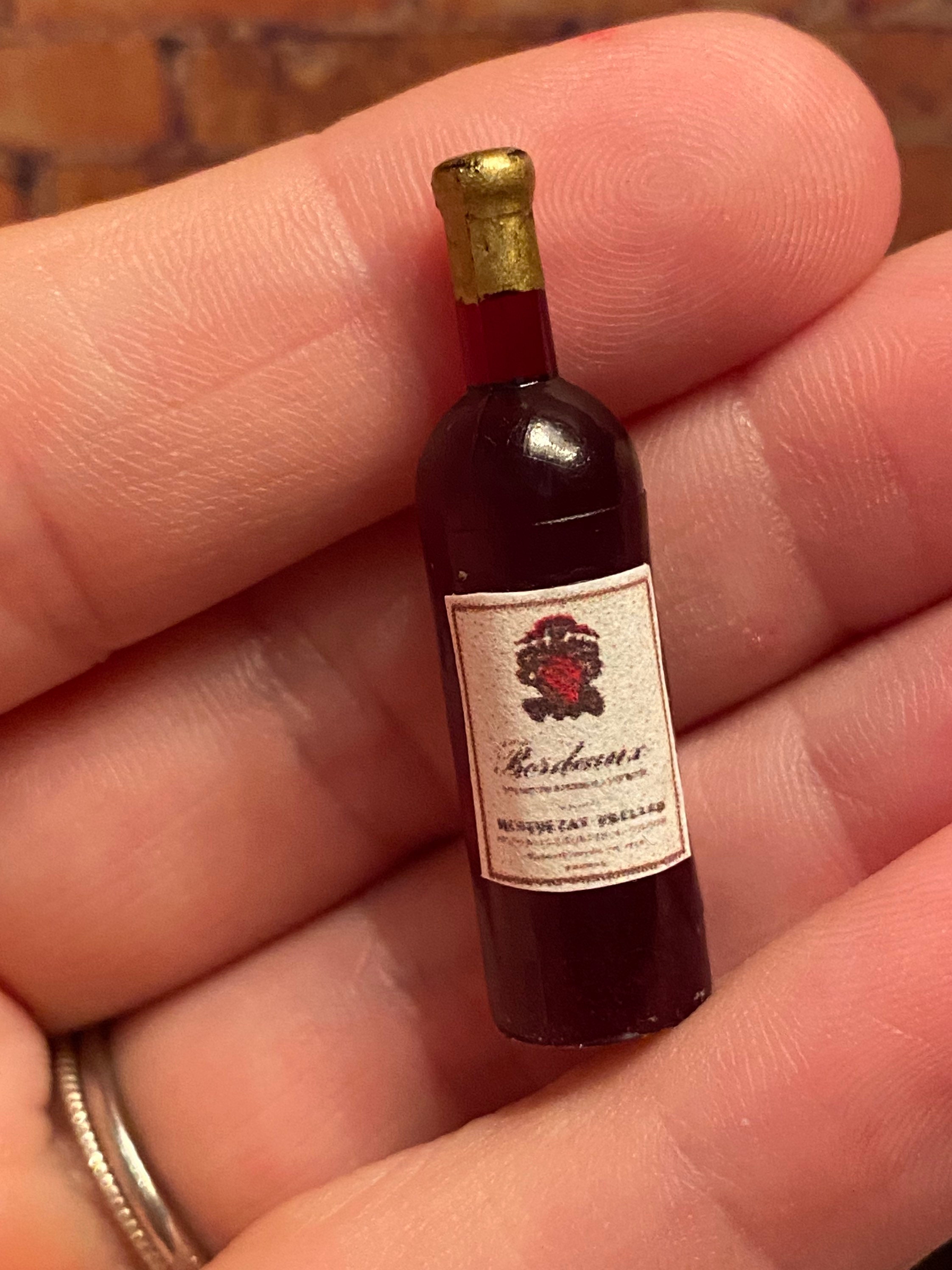 Miniature Red Wine Bottle 1:12 scale | Etsy