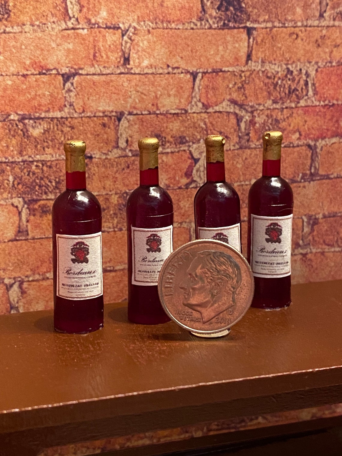 Miniature Red Wine Bottle 1:12 scale | Etsy