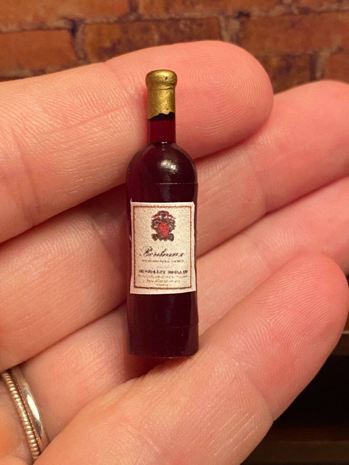 Miniature Red Wine Bottle 1:12 scale | Etsy