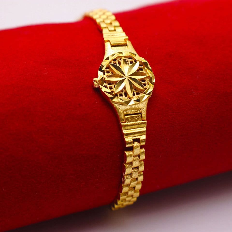 Joyería fina de alta calidad 24K oro chapado pulsera tamaño | Etsy